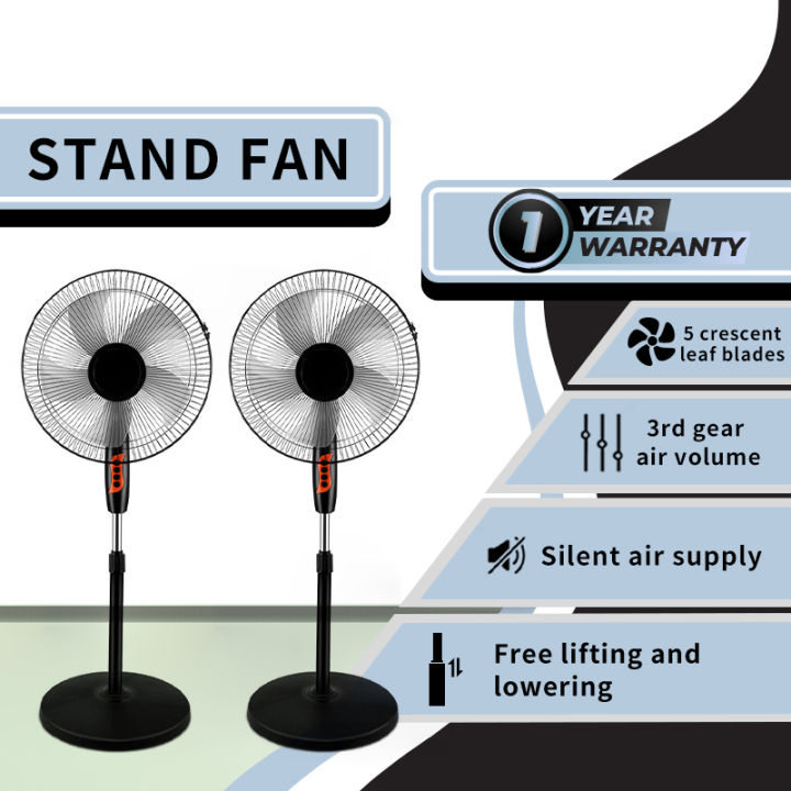 Stand Fan 16 inch Floor Fan Home Office Shaking Head Vertical Fan 3 ...