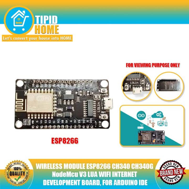 TIPID HOME WIRELESS MODULE ESP8266 CH340 CH340G NodeMcu V3 LUA WIFI INTERNET DEVELOPMENT BOARD ...