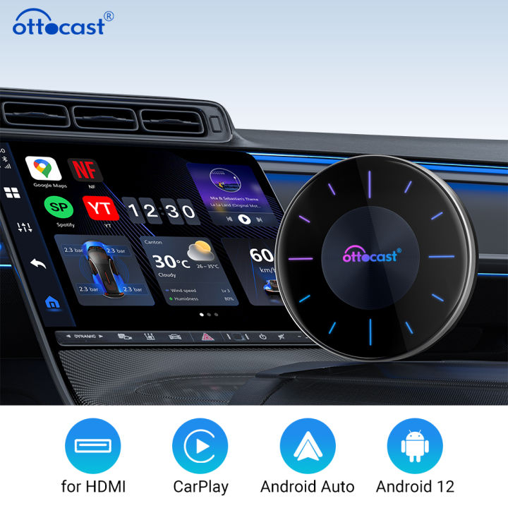 Ottocast Car Play AI TV Box Wireless CarPlay Android Auto P3 Adapter ...