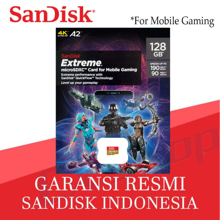SanDisk Extreme 128GB A2 190MB/s MicroSD Card for Mobile Gaming | Lazada Indonesia