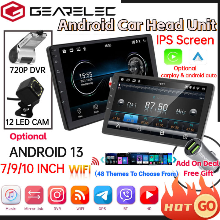 GEARELEC 10/9/7 Inch Universal Android Car Radio Bluetooth/GPS/FM Touch ...