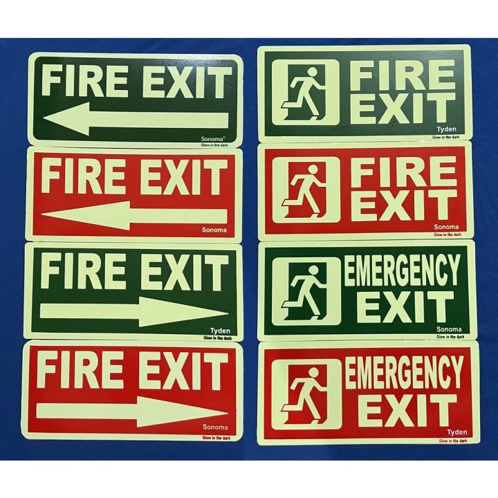A-Mart High Impact Plastic Glow in the Dark Signages Fire Exit Fire ...
