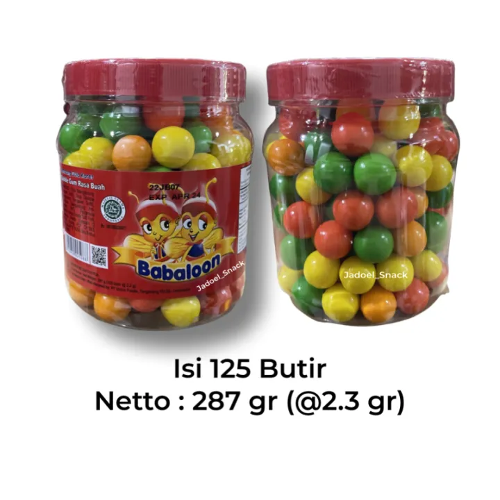 Permen Karet Toples Babaloon Babalon Rasa Buah isi 125 Pcs by Jadoel ...