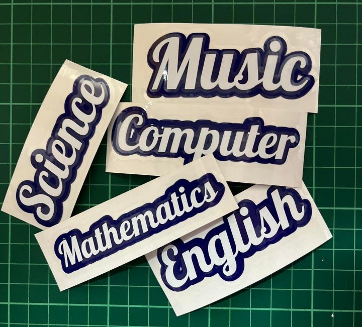 School Subject Label | Name Label | Waterproof | Vinyl Decal | Lazada PH