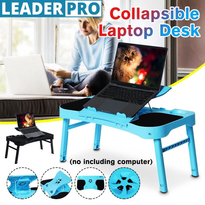 blue/black Folding Study Table Bed Desk Collapsible Laptop Desk with ...