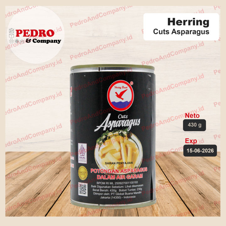 Herring brand asparagus cuts potongan 430 gr - sayur kaleng air garam ...