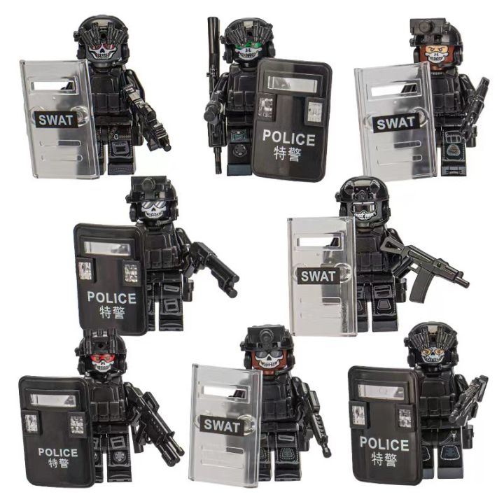 Compatible with LEGO military minifigure building blocks Ghost SWAT ...