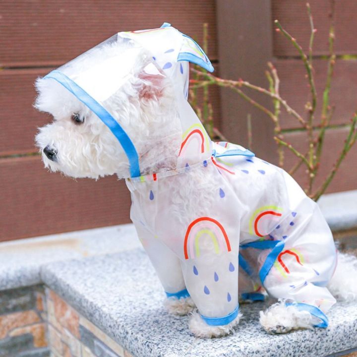 GGTU TPU Pet Rainbow Raincoat Waterproof Foldable Dog Hooded Raincoat PVC Dogs Raincoat ...
