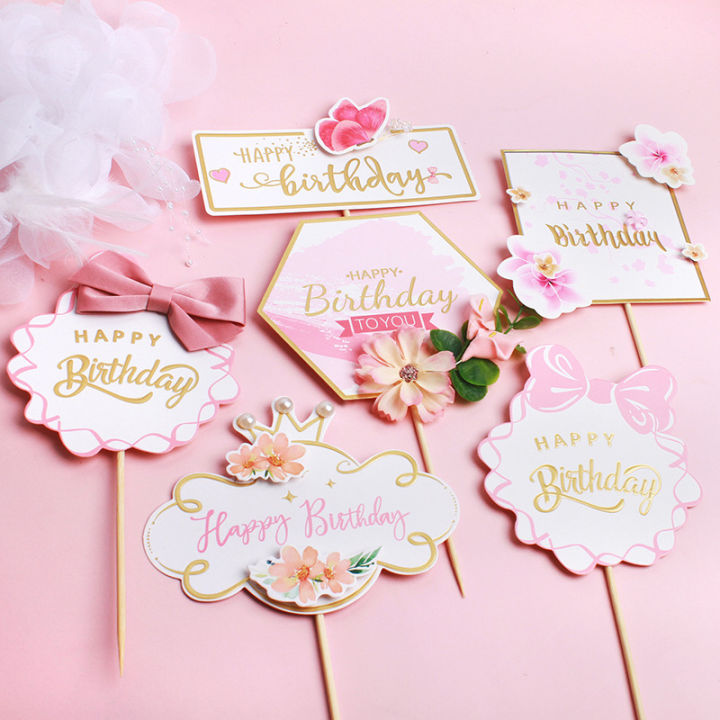 Happy Birthday Cake Topper Acrylic Letter Cake Toppers Party Supplies
