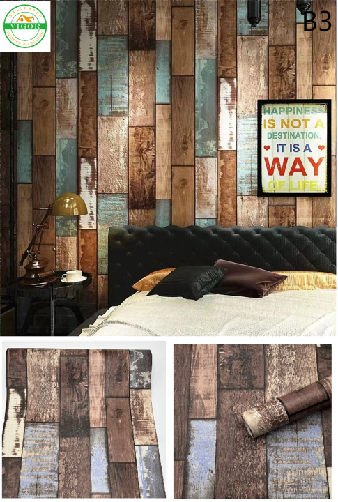 Wallpaper 10M x 45CM PVC Self Adhesive Waterproof Wallpaper Wood Grain ...
