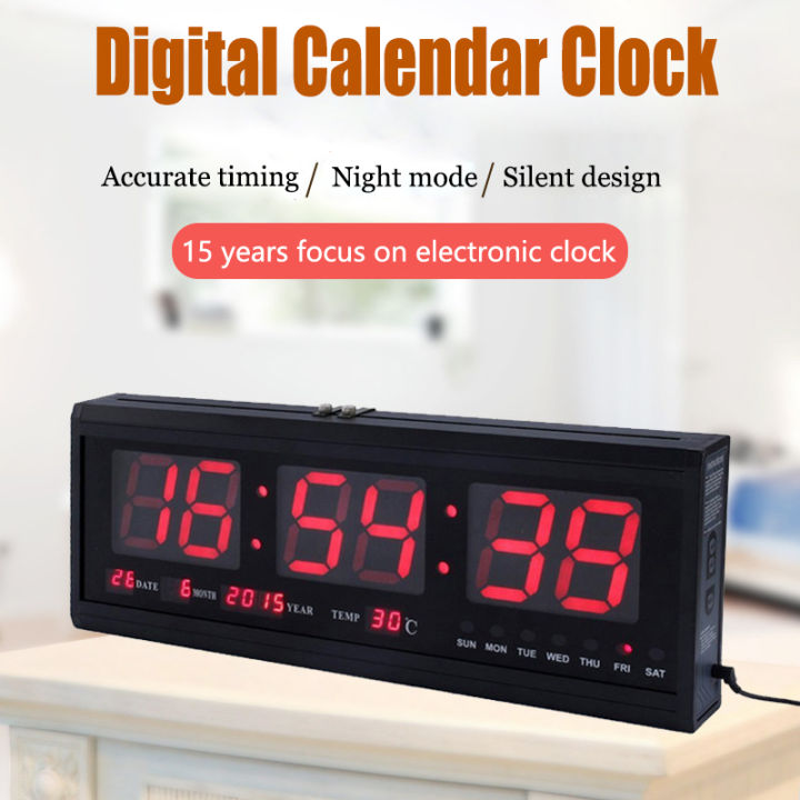 20 Inches 4819 LED Electronic Digital Calendar Mute Clock Large Digital ...