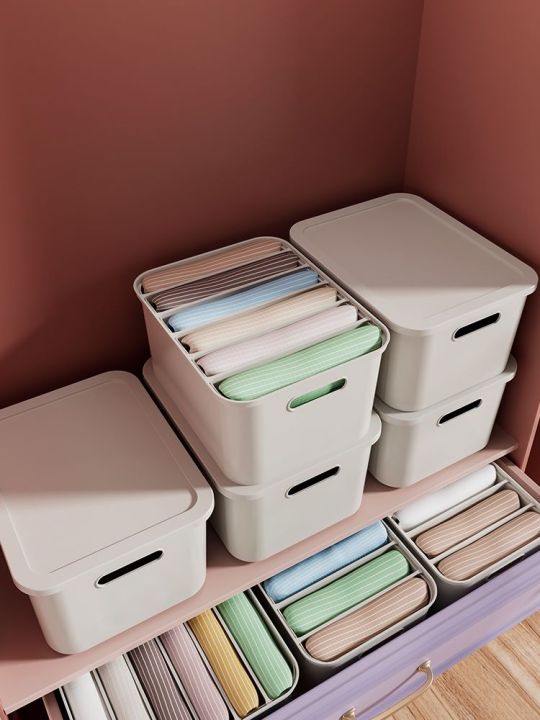 Household Wardrobe Storage Box Double-cap Clothes Storage Cabinet Multi ...