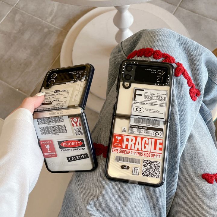 CASETiFY Fragile Label Sticker Hard Case Samsung Galaxy Z Flip 5 Flip 4 ...