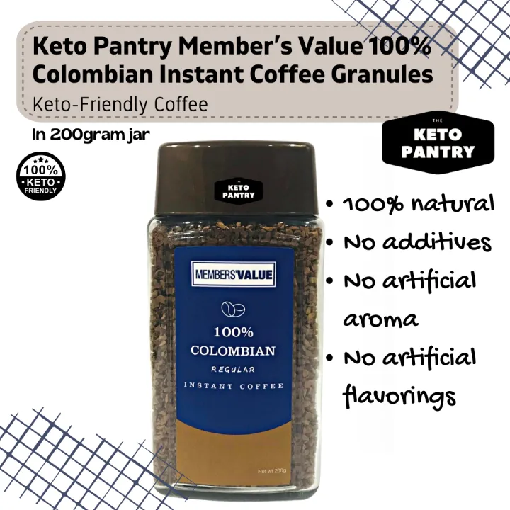 Keto Pantry Member’s Value 100% Colombian Instant Coffee Granules ...