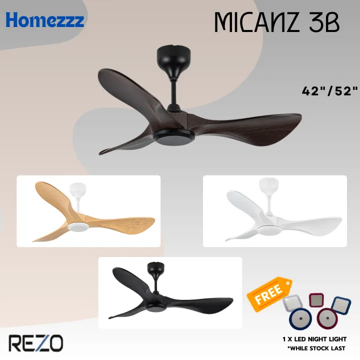 REZO Milanz 3B 52/42 inches DC Remote Ceiling Fan | Lazada