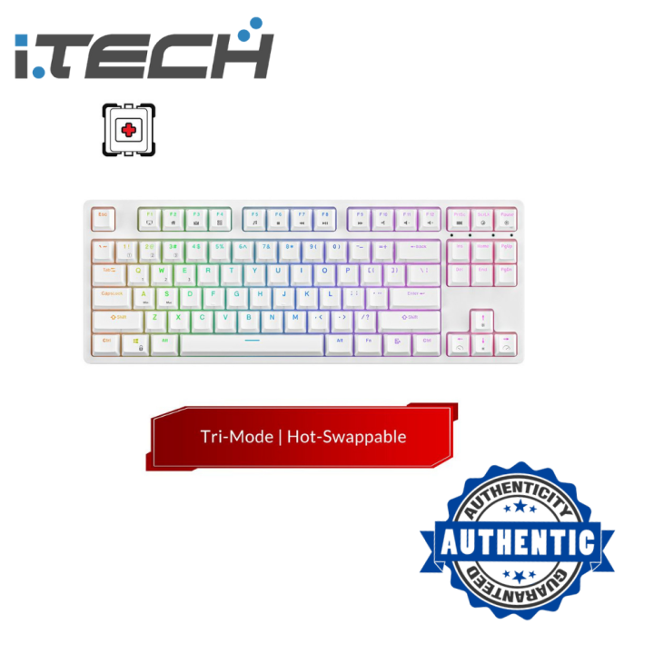 RK Royal Kludge RK87 Tri-Mode 87-Keys TKL Mechanical Gaming Keyboard ...