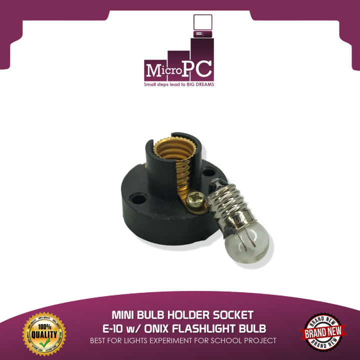 MINI BULB HOLDER SOCKET E-10 w/ ONIX FLASHLIGHT BULB, BEST FOR LIGHTS ...