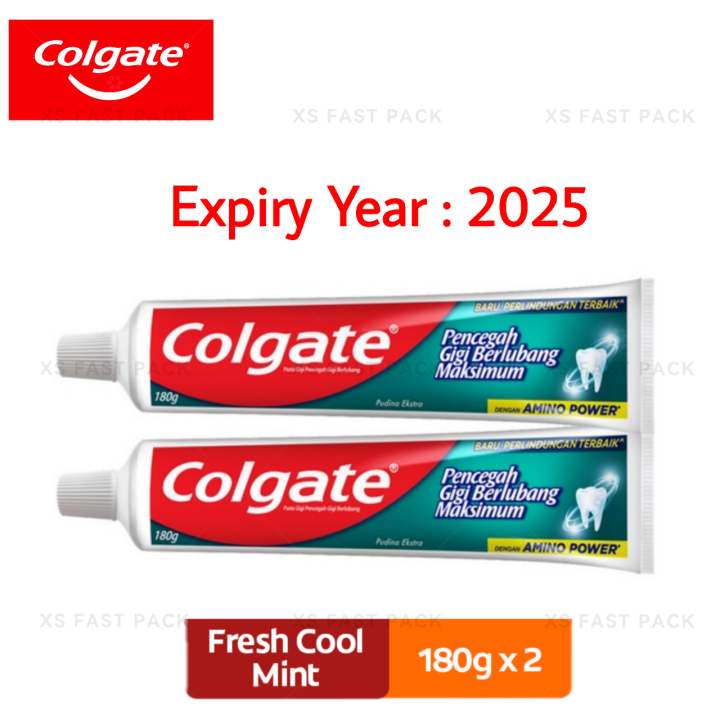 [Twin Pack] Colgate Fresh Cool Mint Toothpaste 180g x 2/ Ubat gigi ...