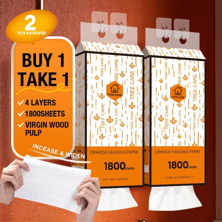 cindy 【Buy 1 take 1】XL size Orange Pull down tissue Wall-Mounted Paper ...