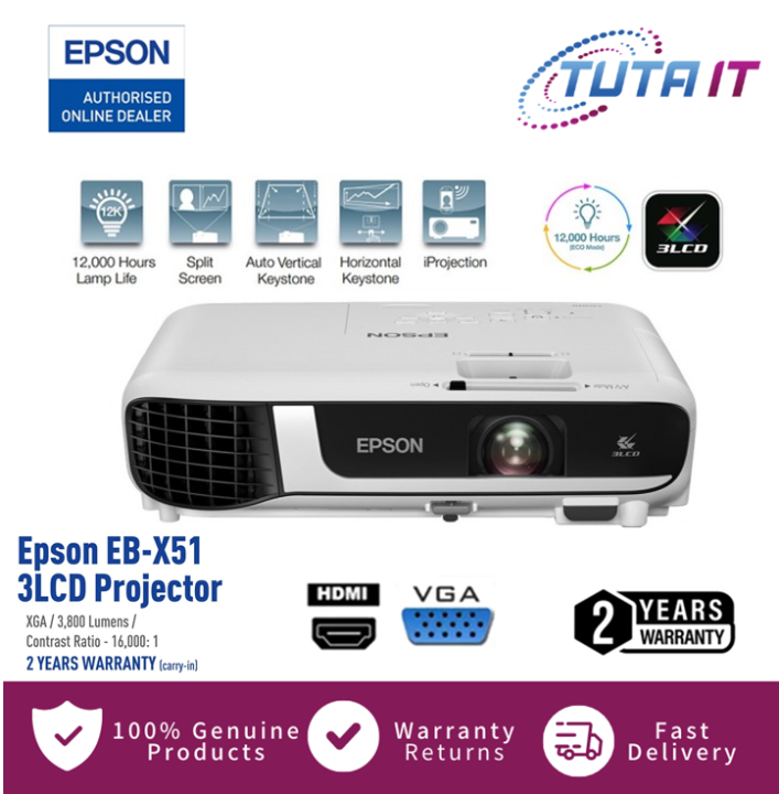 Epson EB-X51 EB-X52 XGA 3LCD Projector | Lazada