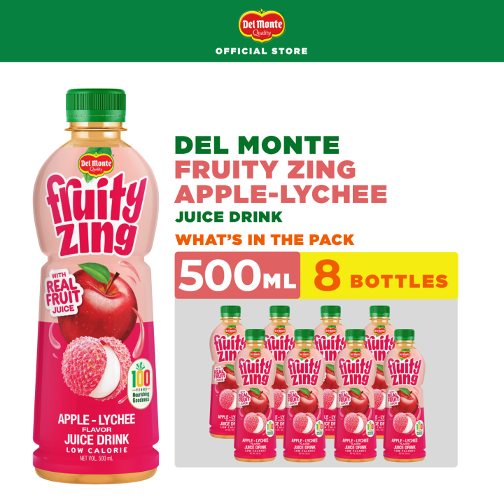 Del Monte Fruity Zing Apple Lychee 500ml x 8 | Lazada PH