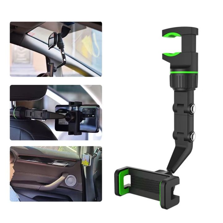 MINIMINISHOP Car Rearview Mirror Phone Mount Holder Concealed Clip ...
