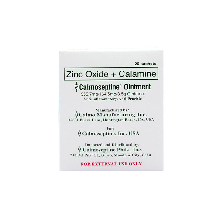 Calmoseptine Zinc Oxide + Calamine Ointment Sachet for skin irritations ...