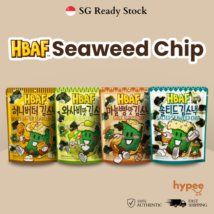 [SG Stock] HBAF Seaweed Chip 40g Honey Butter / Wasabi / Garlic Bread / Salted | Lazada Singapore
