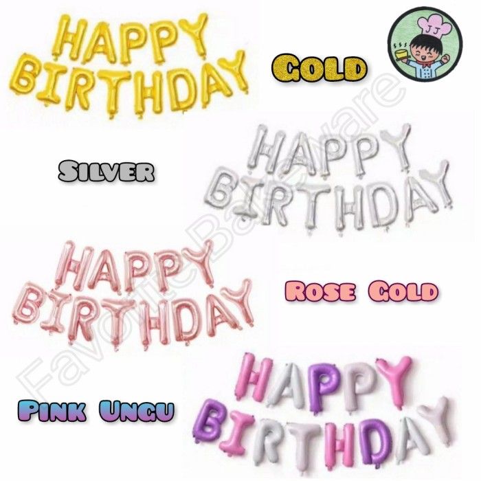 Balloon Foil Happy Birthday Balon Dekorasi Huruf Ulang Tahun Set Ultah ...