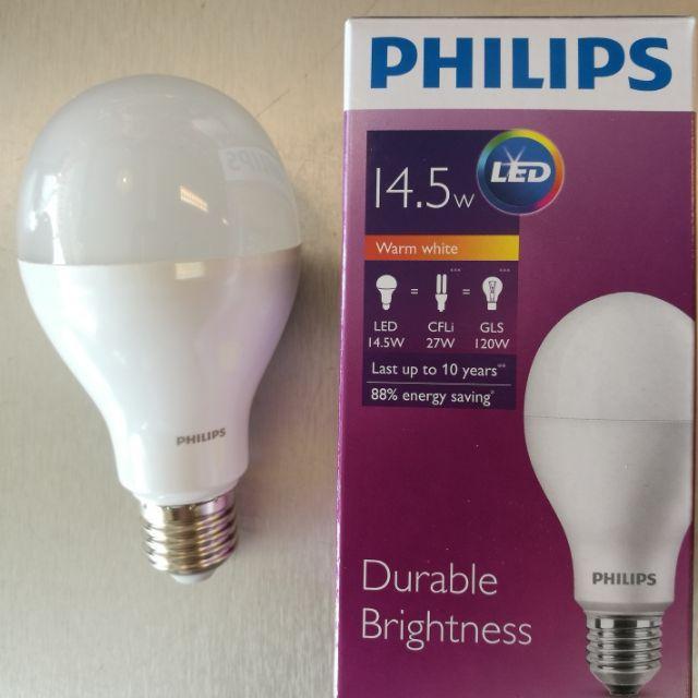 หลอด ฟิลลิป์ LED BULB 14.5W Philips ขั้ว E27 แสงส้ม warmwhite (1 ดวง ...