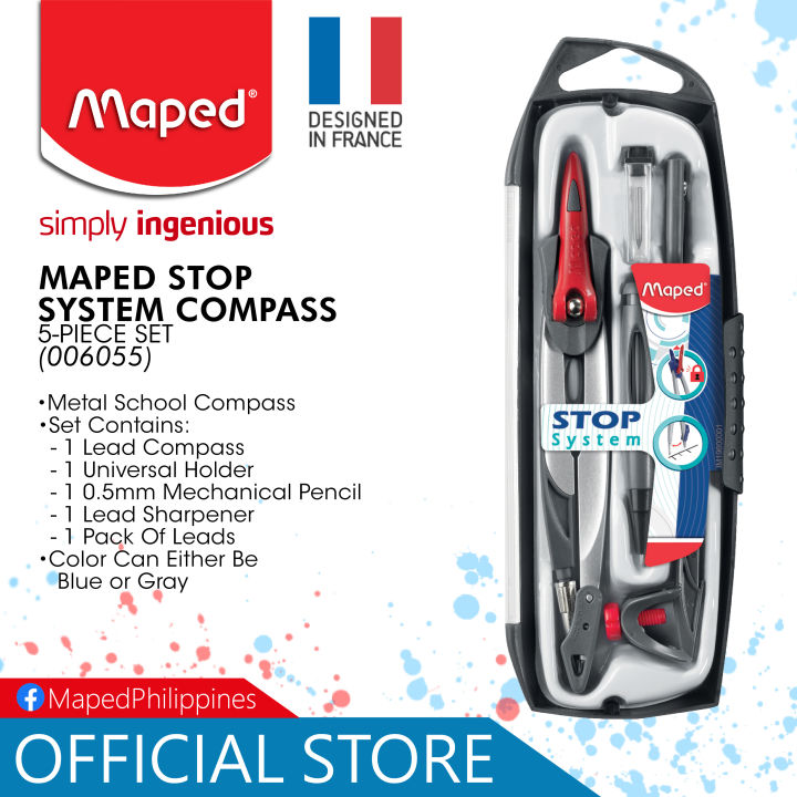 MAPED Stop System School Compass | 5-Piece Set | Metal | 196101 | Lazada PH