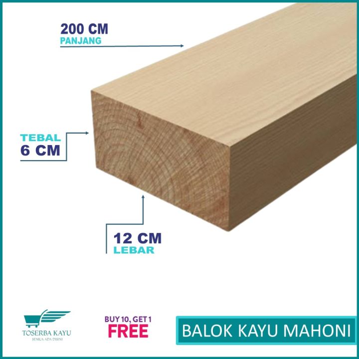 Kayu Balok 2 meter 1 meter untuk kaki meja ukuran tebal 6cm lebar 12cm ...