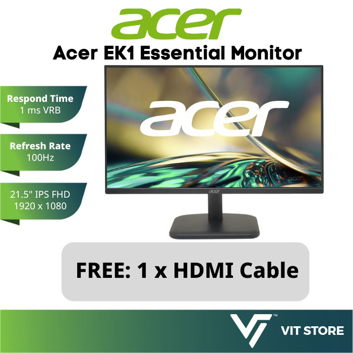 ACER EK1 Essential Monitor 21.5" EK221Q HBI 1920x1080 Full HD 100Hz 1ms ...