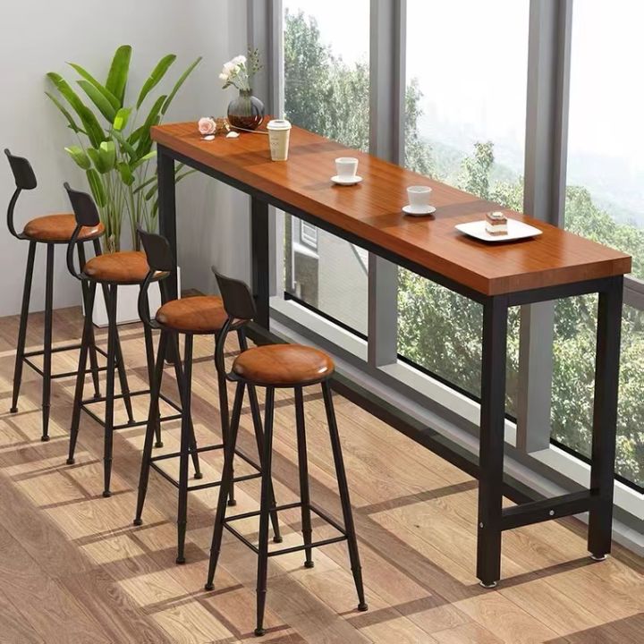 Solid wood bar table home long table against the wall narrow table ...