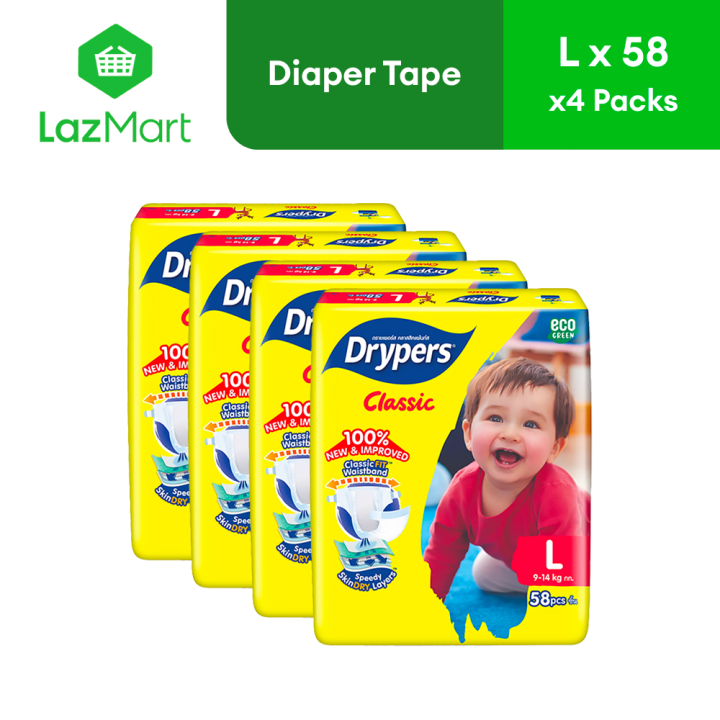 Drypers Classic Open Family Pack L58 x pack of 4 | Lazada PH