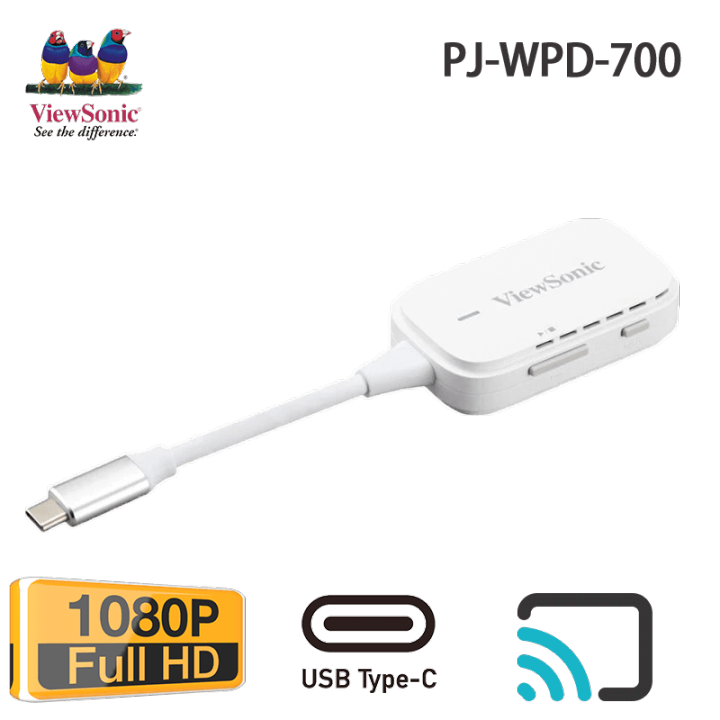 ViewSonic PJ-WPD-700 Wireless Screen Casting Kit with 1080p Full HD ...