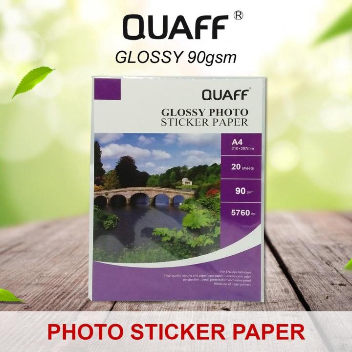 QUAFF A4 (135/90gsm) GLOSSY PHOTO STICKER PAPER 5pcs | Lazada PH