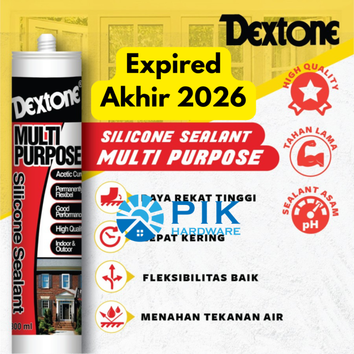 LEM SILICONE SEALANT DEXTONE MULTI PURPOSE BOTOL | LEM SILIKON KACA SERBAGUNA DEXTON ASAM 300ml ...