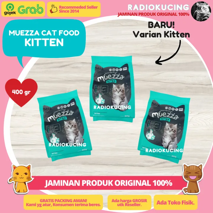 Muezza KITTEN 400 gr HALAL Cat Food Makanan Kucing [ JUWIES RADIO ...