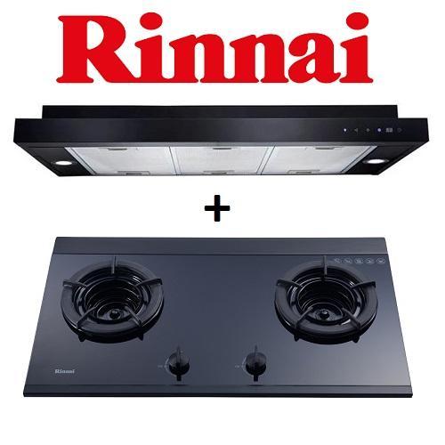 RINNAI RH-S329-PBR 90CM SLIMLINE HOOD + RINNAI RB-2GI 2 BURNER INNER FLAME GLASS HOB | Lazada ...