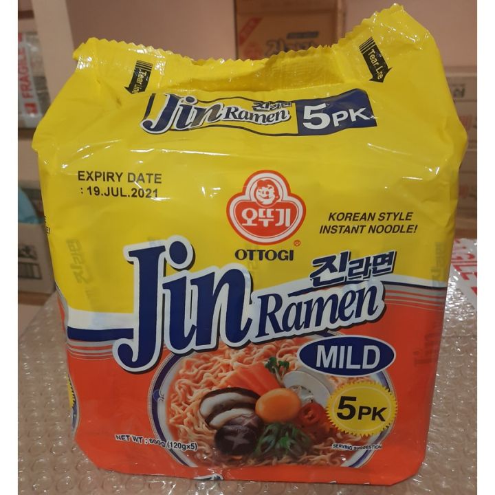 Ottogi Jin Ramyun Ramen Spicy and Mild flavors (Korean noodles) 40 ...