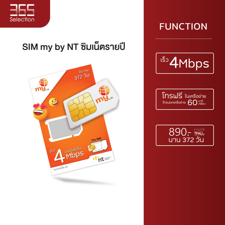 ซิม my by NT ซิมมาย ซิมเติมเงินรายปี ซิมเน็ต ซิมรายปี เน็ตไม่อั้น ...