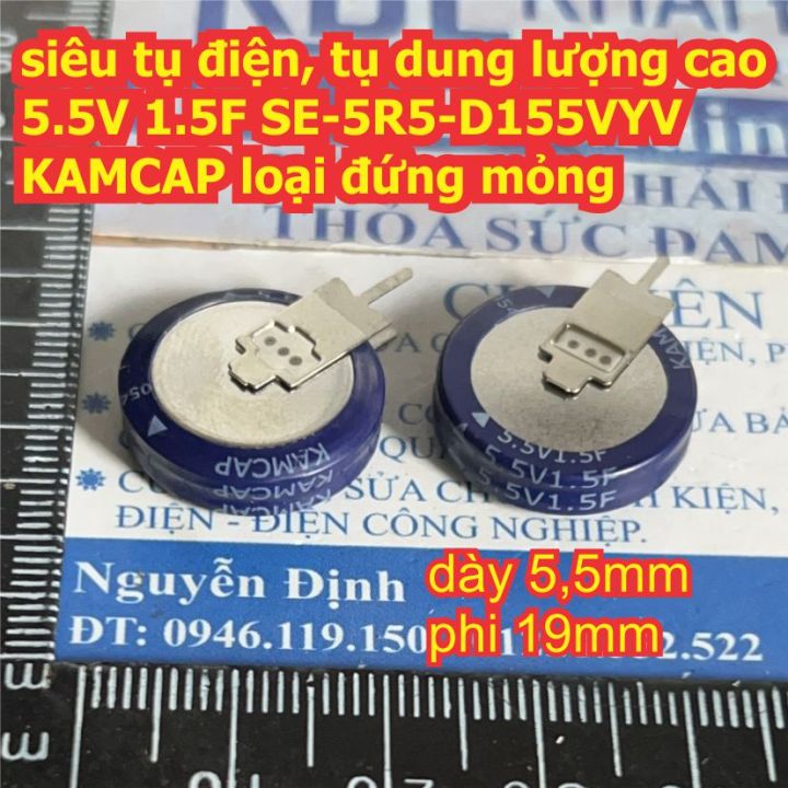 siêu tụ điện tụ dung lượng cao 5.5V 1.5F 5.5V1.5F SE-5R5-D155 hàng chất ...