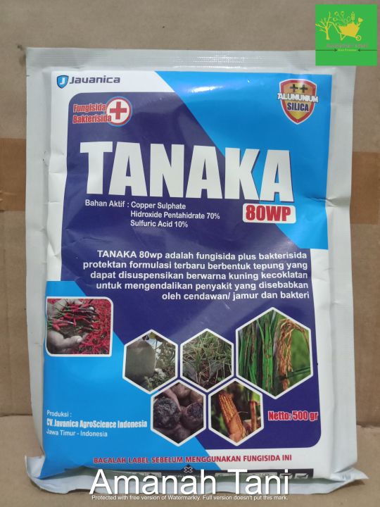 Tanaka 80WP Fungisida & Bakterisida Pengendali Layu fusarium, Phytium ...