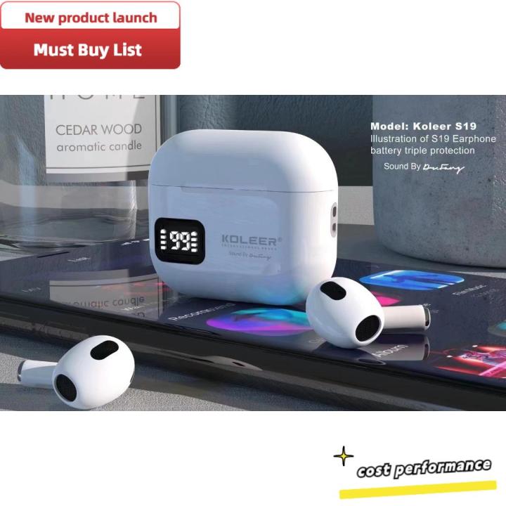 *Bluetooth headset* KOLEER S19 TWS Wireless Bluetooth V5.3 Earbuds Stereo Headset Hi-Fi Super ...