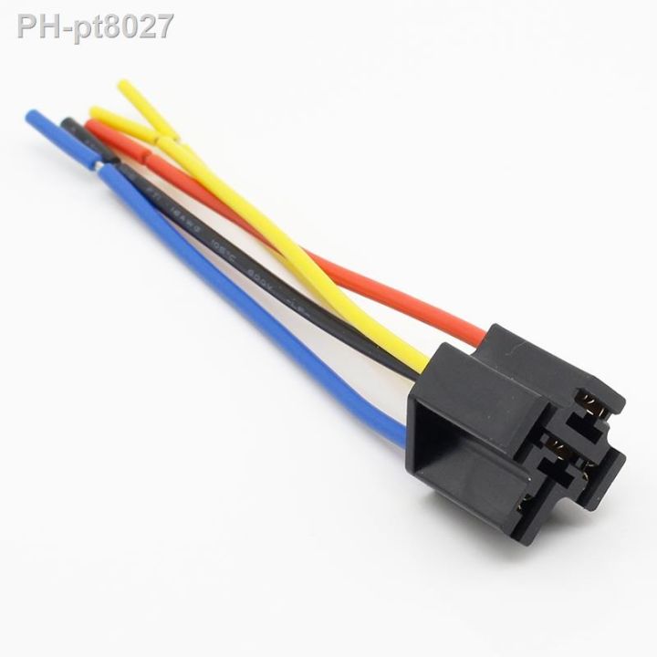 ∋ 1 Pcs Car copper bold 5 plug 5-pin 12cm Line length 6.3MM terminal ...