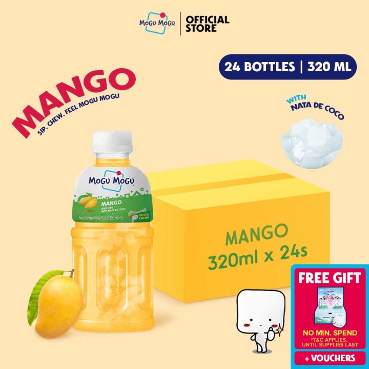 Mogu Mogu Mango Nata de Coco Juice Drink 320ml x 24 bottles | Lazada PH