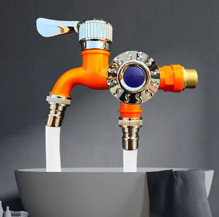 Kran Air Cabang Double Drat 1/2 inch Kuningan PVC Keran Air Tembok ...