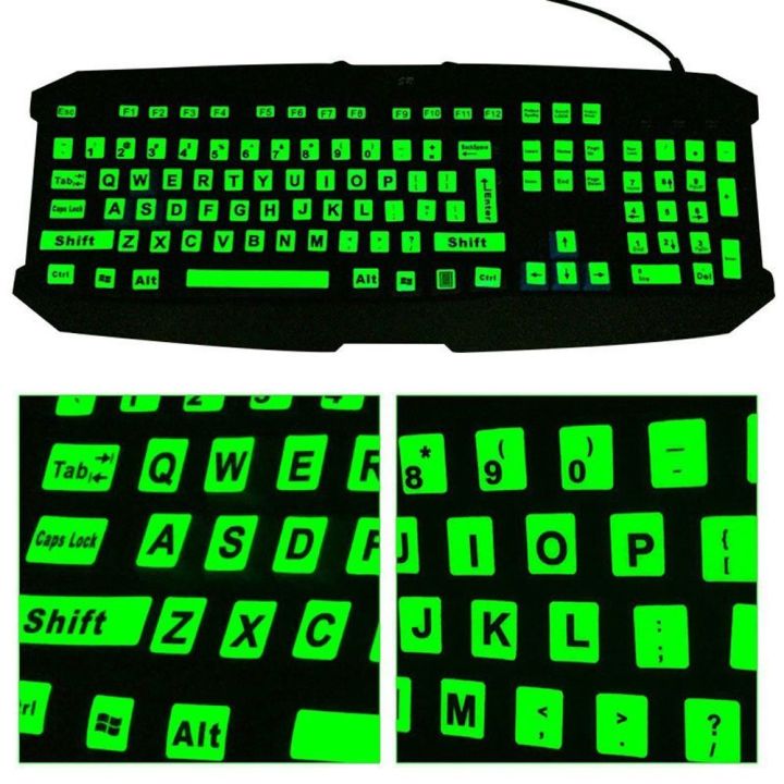 JBS73 Backlight Standard PC Laptop Luminous Glow In The Dark Keyboard ...