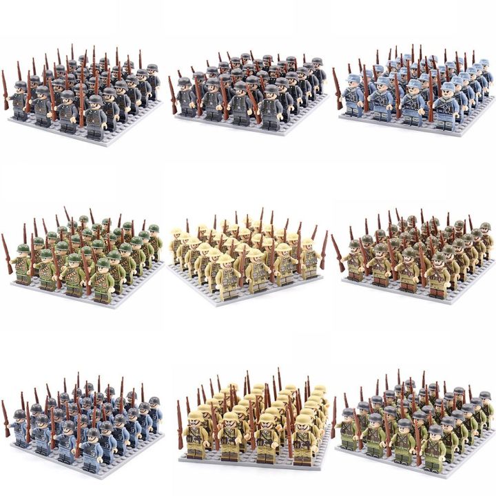 SHRUB SOCIETY65TY7 24pcs WW2 Action Figure Battlefield Tank Soldier ...